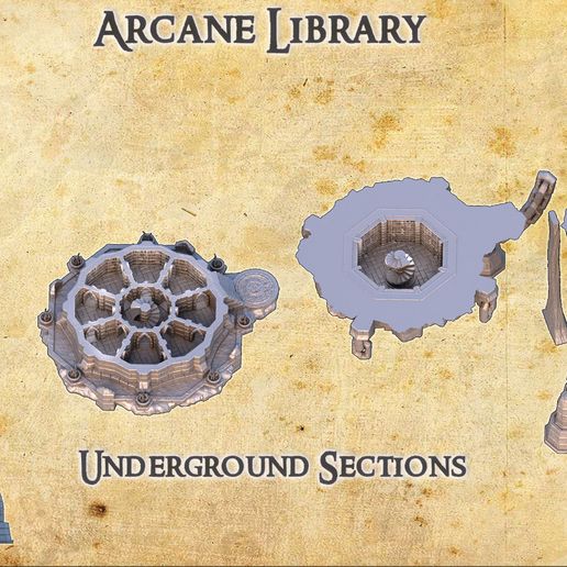 🎲 Arcane Library 28 mm Tabletop Terrain・ STL File for 3D printing・Cults
