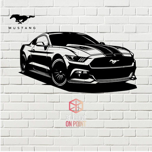 STL file FORD MUSTANG - 2D WALL ART #2 🚙 (DXF)・3D printer design to ...
