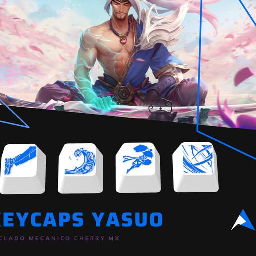 🎲 Keycaps Skill Yasuo・Archivo STL para ・Cults
