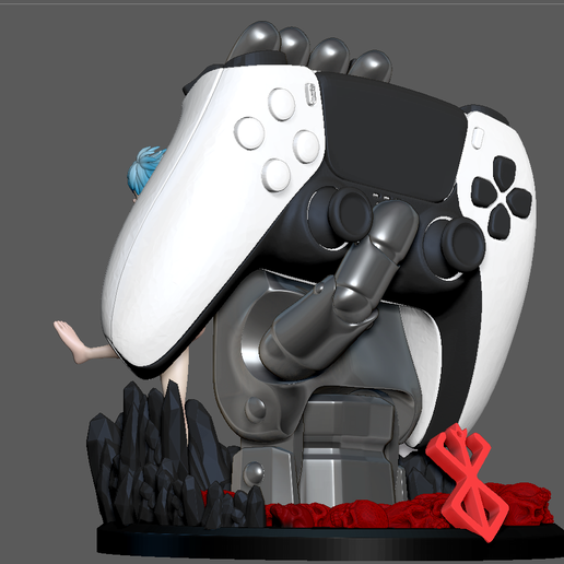 GUTS HAND WITH PUCK BERSERK PS4 PS5 CONTROLLER HOLDER FANTASY CHARACTER ...