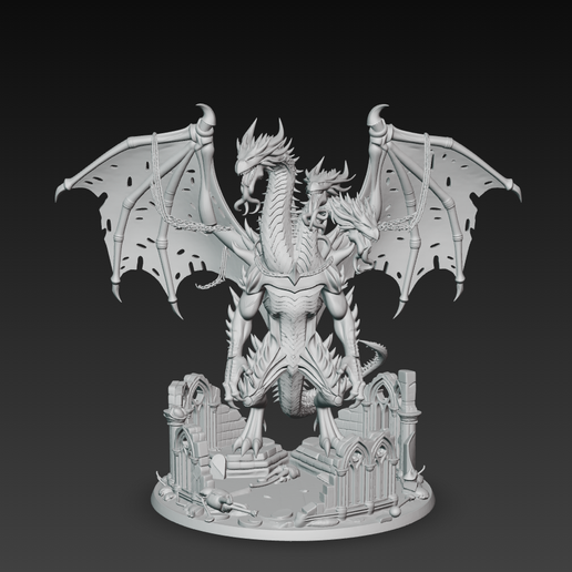 🐉 Horror Dragon - Dark Fantasy STL Figure・ STL File for 3D printing・Cults
