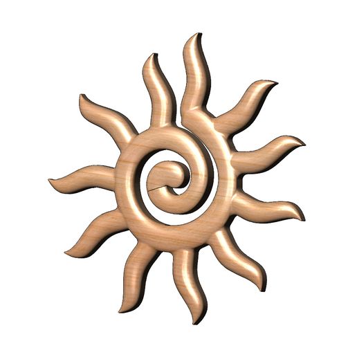 STL file Sunburst scroll swirl rays onlay relief molding 3D print model ...