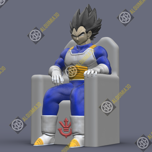 🎲 vegeta sitting on throne・ OBJ File for ・Cults