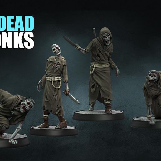 🧟 Undead Monastery - Monks・ 3D File for 3D printing・Cults