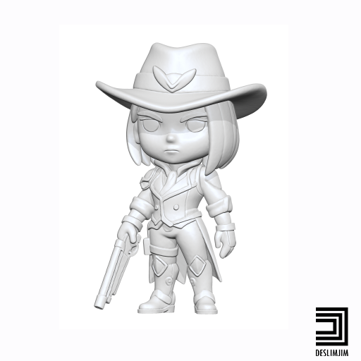 🐉 Overwatch 2 Ashe - Chibi Cute toyart・ 3D File for 3D printing・Cults