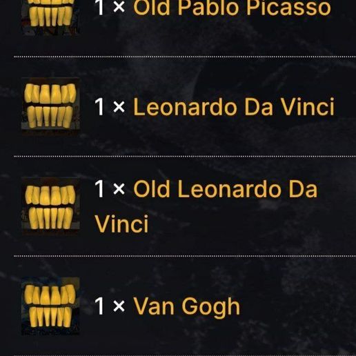 🧑‍🎨 Artist Collection Complete - Tooth library・ 3D File for 3D printing ...