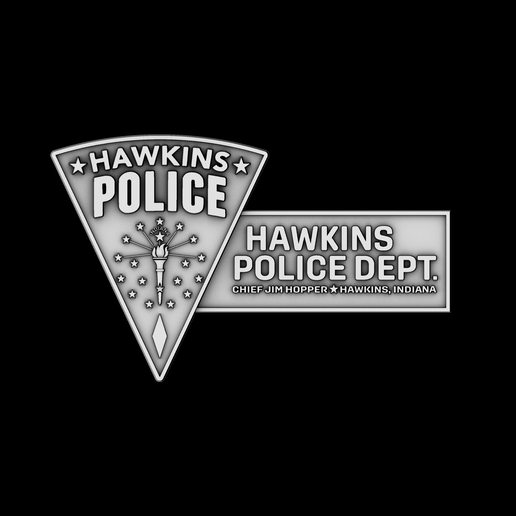 STL file STRANGER THINGS HAWKINS POLICE STATION BADGE&KEYCHAIN 🚓 ・3D ...