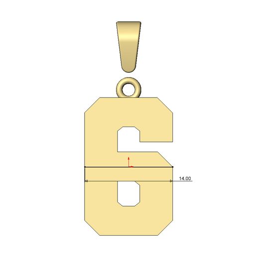 🏫 Number 6 five varsity high school letterman pendant charm 3D print ...