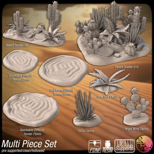🏜️ Desert Terrain Set・ 3D File for 3D printing・Cults