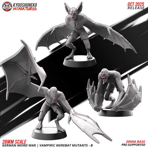 🇩🇪 Vampiric Werebat Mutants - B | German Weird War・ 3D File for 3D ...