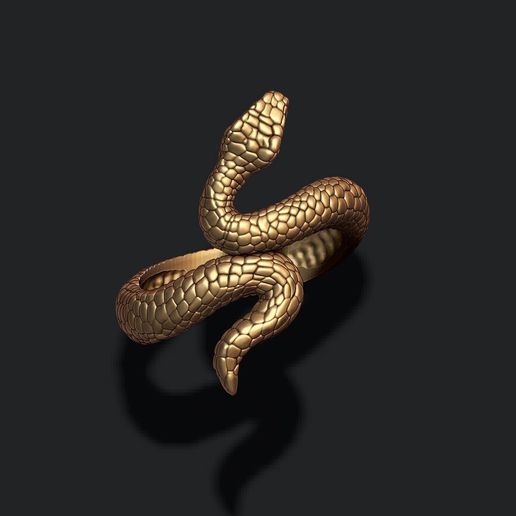 3D file snake ring 3D print model 🐍 ・Model to download and 3D print・Cults
