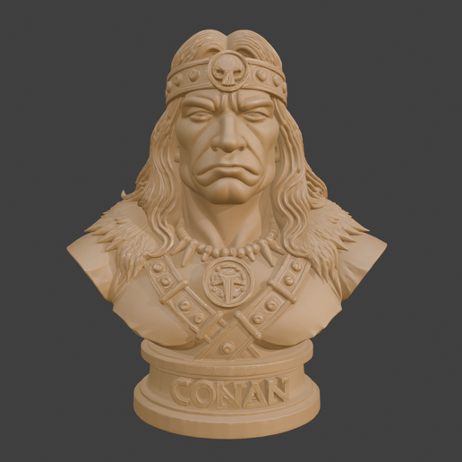 👤 Conan Barbarian Bust Statuette・ STL File for 3D printing・Cults