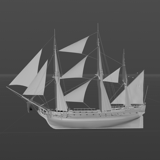 ⛵ [Naval Action] Renommee sailboat digital model・ OBJ File for 3D ...