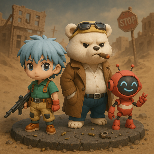 🏜️ Bullet/Bullet Chibi Diorama – Desert Survivor Set・ STL File for 3D ...
