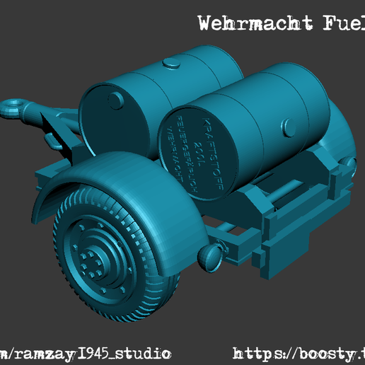 ⛽ German fuel trailer 1:100・ STL File for 3D printing・Cults