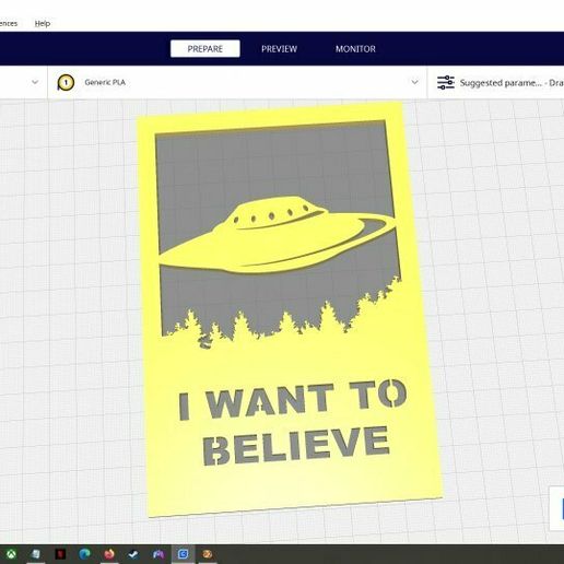 👤 2D Silhouette/Stencil Xfiles I Want To Believe・ STL File for ・Cults