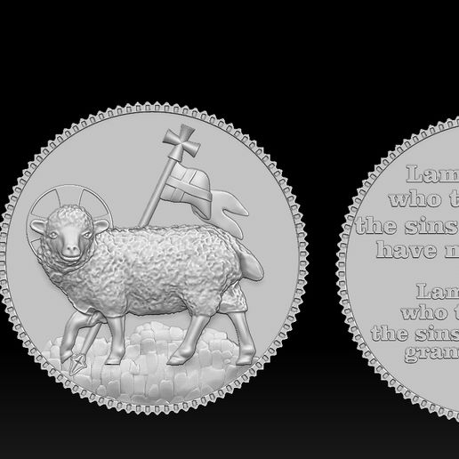 STL file Agnus Dei Lamb of God Pendant - Coin 3D Print Model 🪙 (OBJ ...