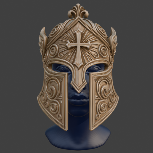 🎭 Regal Templar Helm・ STL File for 3D printing・Cults