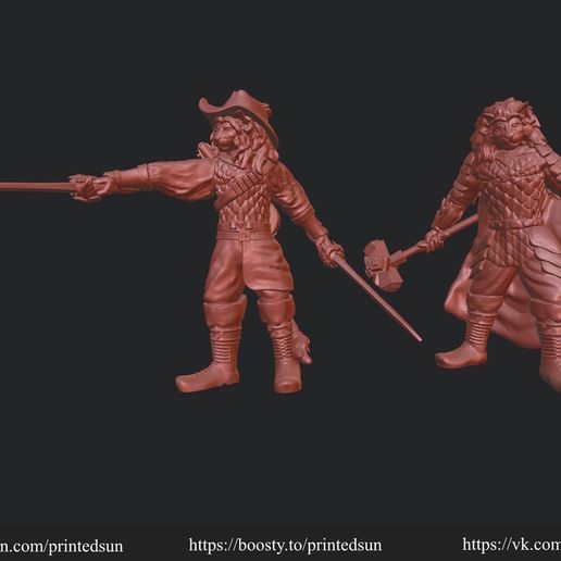 🎲 Leonin bard and warrior|paladin・Free 3D File for ・Cults