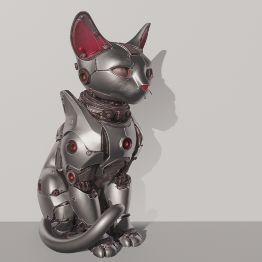 🐱 Cyber Cat Figure・Free STL File for 3D printing・Cults