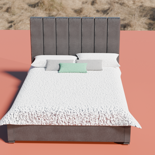 Descargar archivo OBJ gratis Cama de dormitorio con texturas 🎨 ・Modelo ...