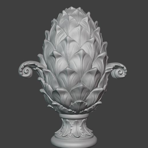 🏛️ Architectural Artichoke Finial 3D Model - Classical Ornament for 3D ...
