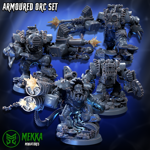 🌊 Mega Armoured Orc Set (Ocean Version)・ STL File for 3D printing・Cults