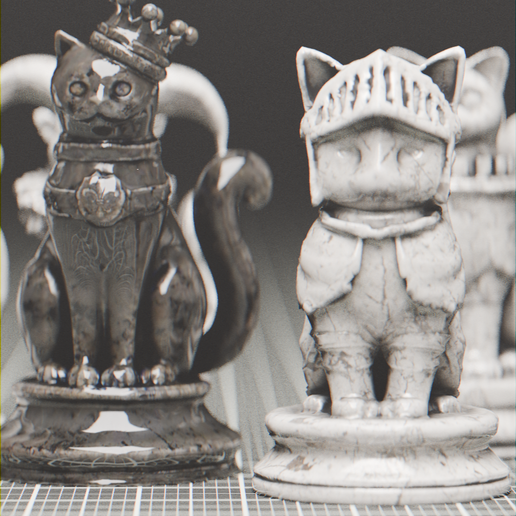 🐱 Cat Chess・ STL File for 3D printing・Cults