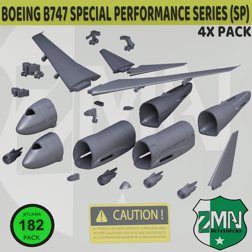 👪 Boeing 747SP (FAMILY PACK) (14 IN 1) V1・ STL File for 3D printing・Cults