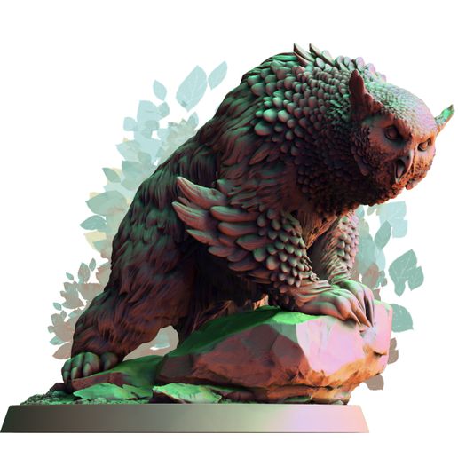 3D file Owl Beast Rock Pose 2 (pre-supported) 🦉 ・3D printer design to ...