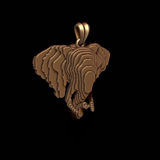 3D file sliced elephant pendant v2 3D print model 🐘 ・3D printer design ...