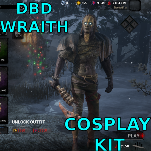 😵 Cosplay Dead By daylight DBD Wraith Default Wetland Wrecker Cosmético ...