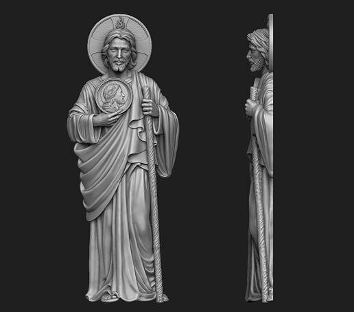 ⛪ San Judas en relieve・Archivo STL para Impresión 3D・Cults