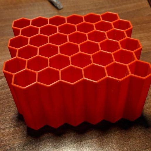 ️ modular hexadecimal pencil holder - 36 pencils・Free 3D File for ・Cults