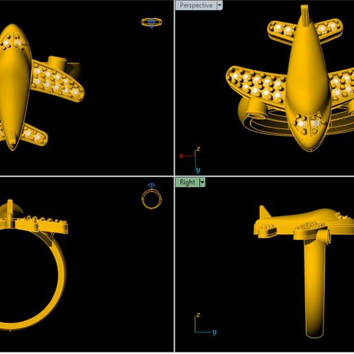 STL file Antique Airplane Ring - 006 🛩️ (OBJ)・3D print design to ...