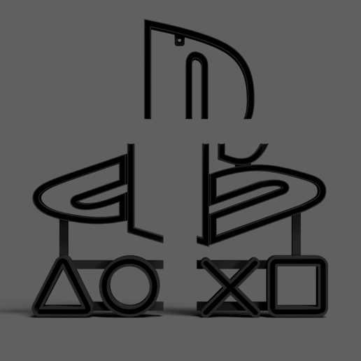 🔦 PS Logo Neon Sign・ STL File for 3D printing・Cults