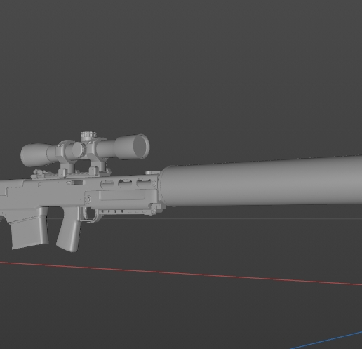 Archivo OBJ Russian VKS (VSSK) silent sniper rifle digital model 🔫 ...