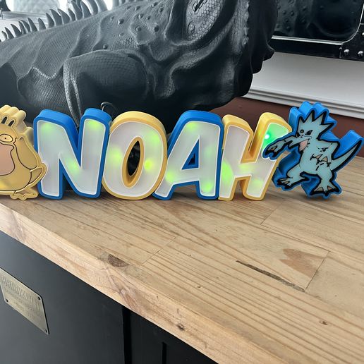 🐉 First name LED TO ASSEMBLE Noah Pokemon・3D Print with the Bambulab 3D ...