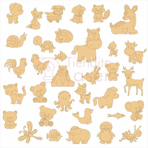 🚜 Animals - Vectors for laser cutting・ 3D File for 3D printing and CNC ...