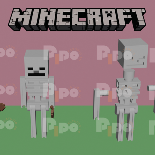 💀 MINECRAFT FLEXI SKELETON - MULTICOLOR・ 3D File for 3D printing・Cults