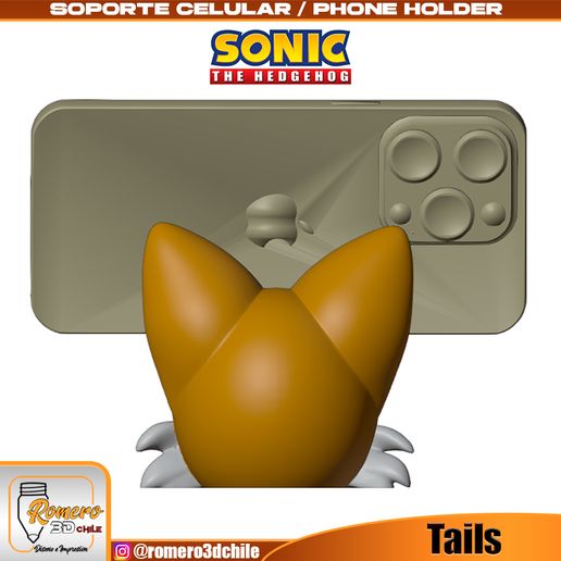 Archivo STL Soporte Celular Tails Sonic / Phone Holder 📞 ・Design para ...