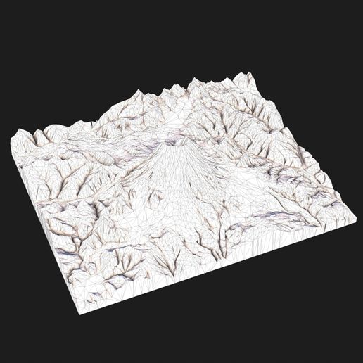 🇺🇸 Mount St. Helens Low Poly 3D Terrain Model – Washington USA Volcano ...