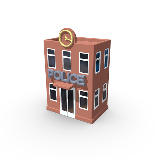 🚓 Police Station Building・ STL File for 3D printing・Cults