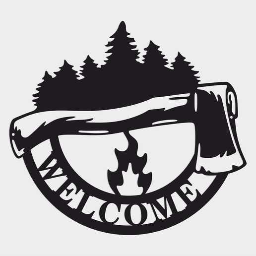 3D file Axe Monogram 6 - 2D/3D Wall Art STL+EPS+DXF+AI+SVG+PDF+CDR+PNG ...