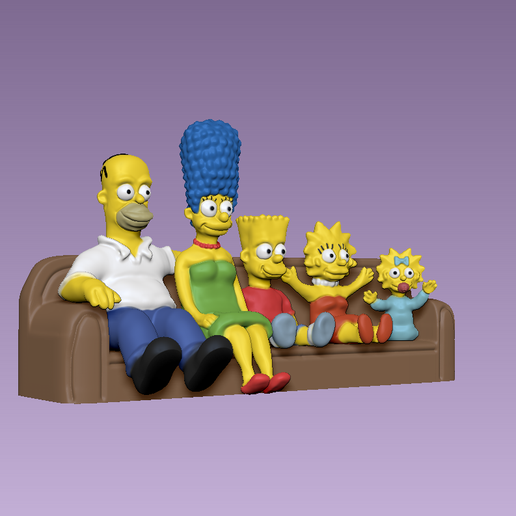 👪 Homer Simpson Marge Lisa Bart maggie from the simpsons family sitting ...