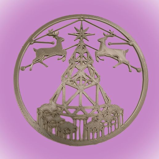 🎨 Art Deco Christmas bauble with reindeer and gifts・Free STL File for ...