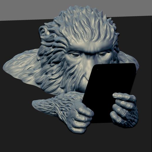 🐒 COLLECTIBLE phone/tablet/ebook holder Monkey - resizable・ OBJ File ...