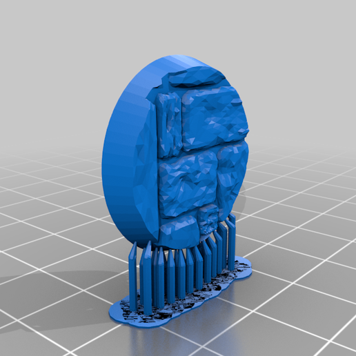 🧸 25mm Stonework Textured Base・Free 3D File for ・Cults