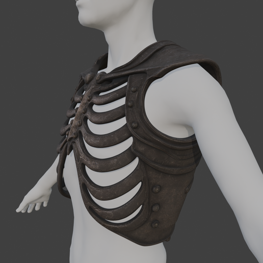 ☠️ Skeleton Rib Cage Chest Armor・ STL File for 3D printing・Cults