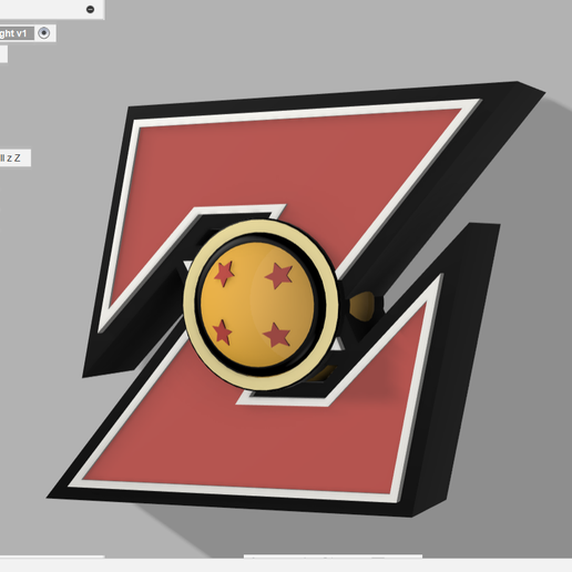 🐉 3D Dragon Ball Z Logo Lamp・ STL File for 3D printing・Cults